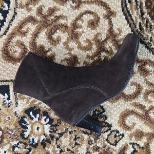 Vintage | Shoes | Retro Chocolate Brown Suede 9s Y2k Gogo Boots Fleece ...
